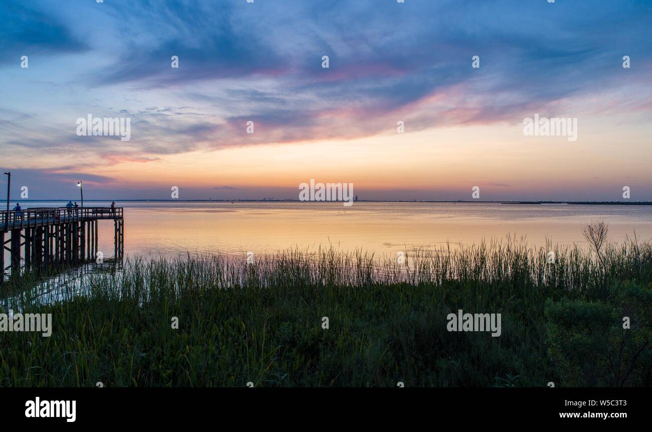 Sunset on Mobile Bay from Daphne, Alabama Stock Photo - Alamy