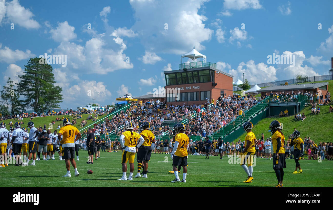 Latrobe, PA, USA. 27th July, 2019. Steelers defense during the ...