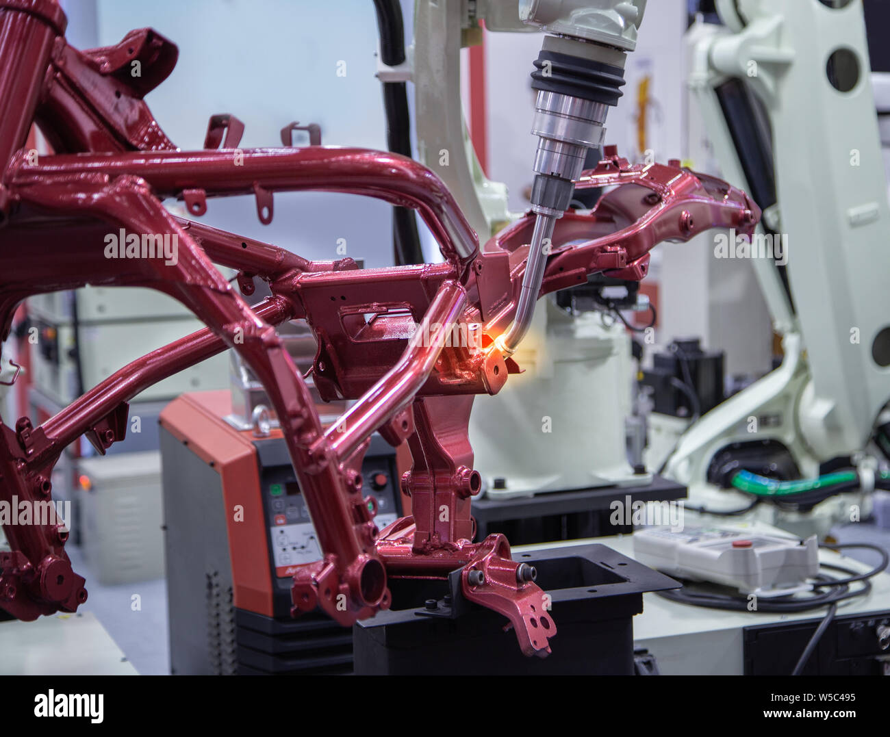 Automated robotic arm welding in automotive industry Stock Photo - Alamy