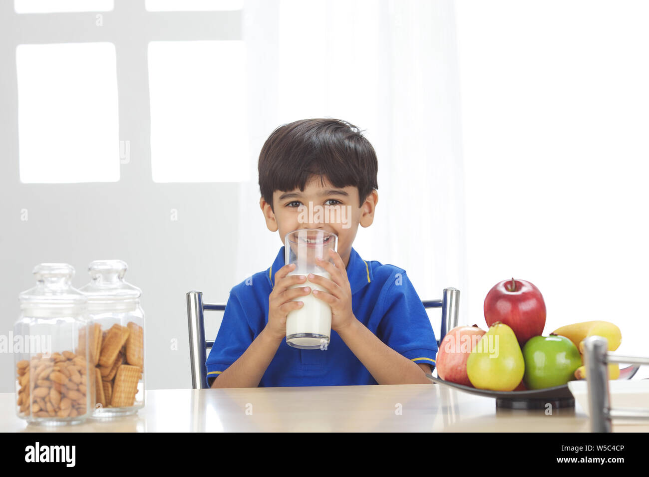 Indian Child Eating Breakfast