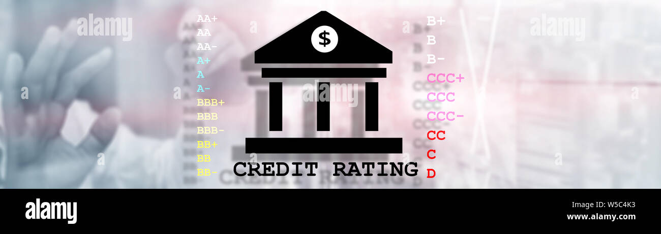 Credit Rating. Finance banking investment concept. Website header ...