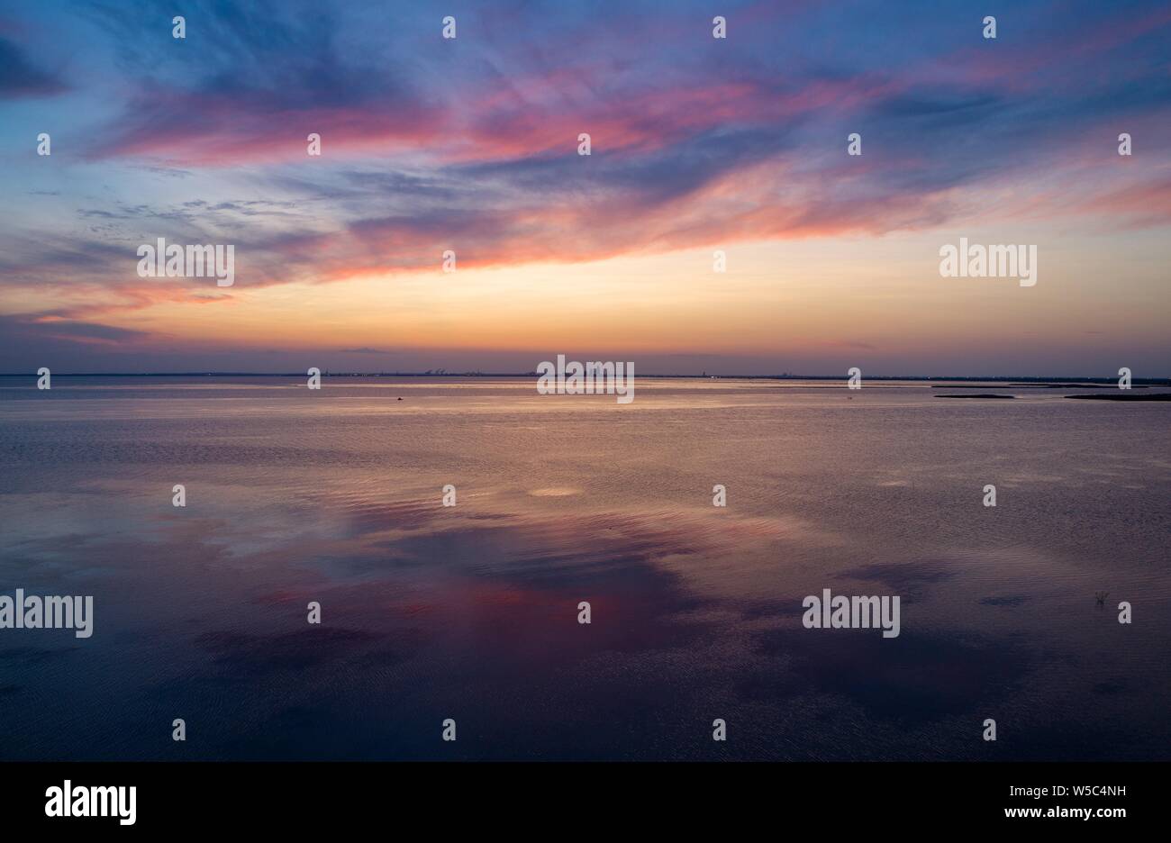 Sunset on Mobile Bay from Daphne, Alabama Stock Photo - Alamy