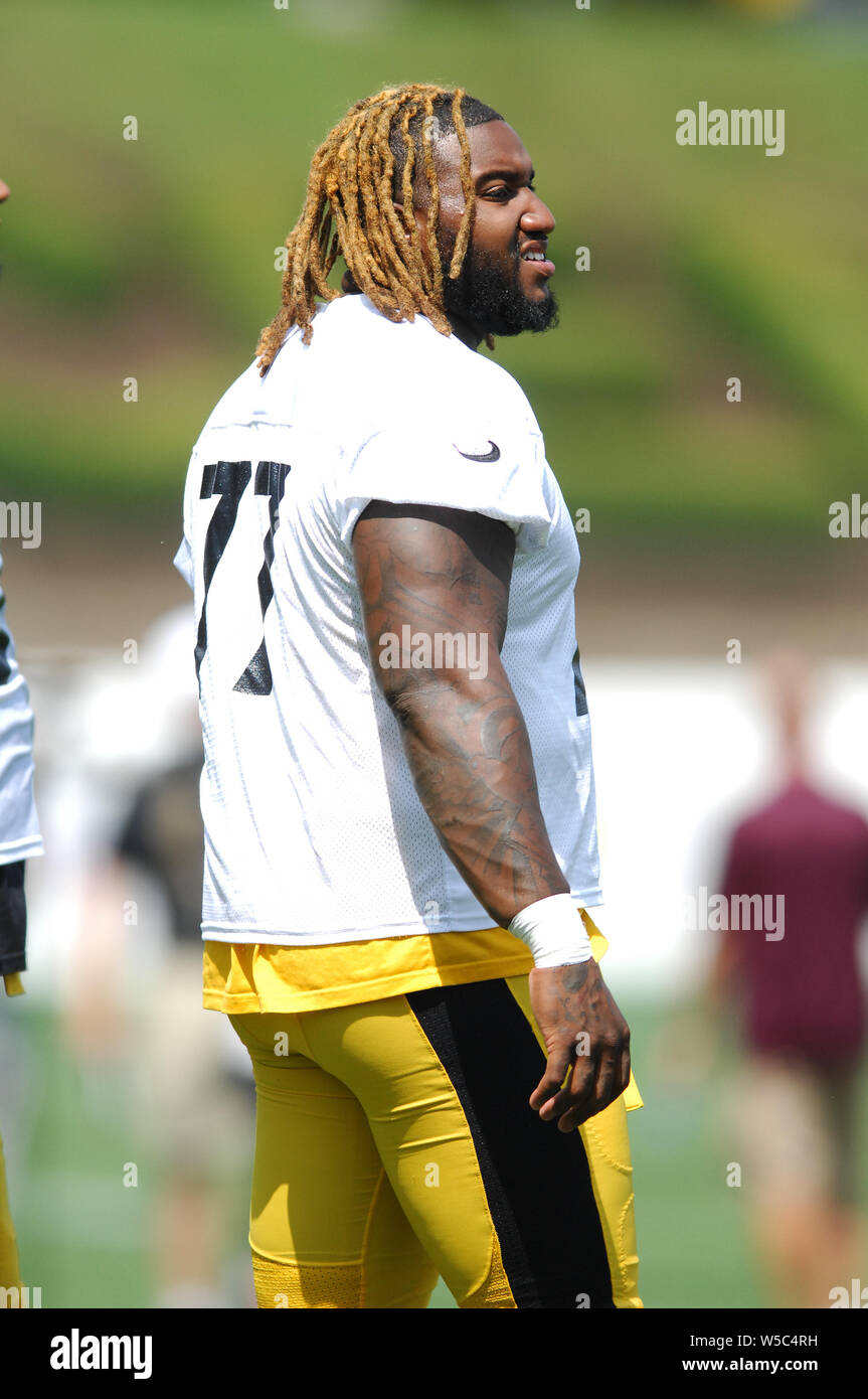 Latrobe, PA, USA. 27th July, 2019. Steelers #77 Derwin Gray during the ...