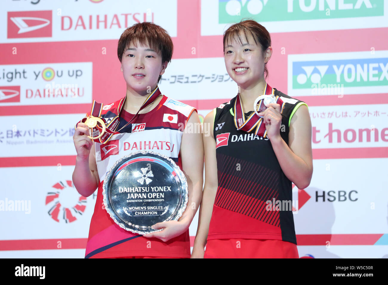 Tokyo, Japan. 28th July, 2019. (L-R) Akane Yamaguchi, Nozomi Okuhara (JPN) Badminton : Daihatsu ...
