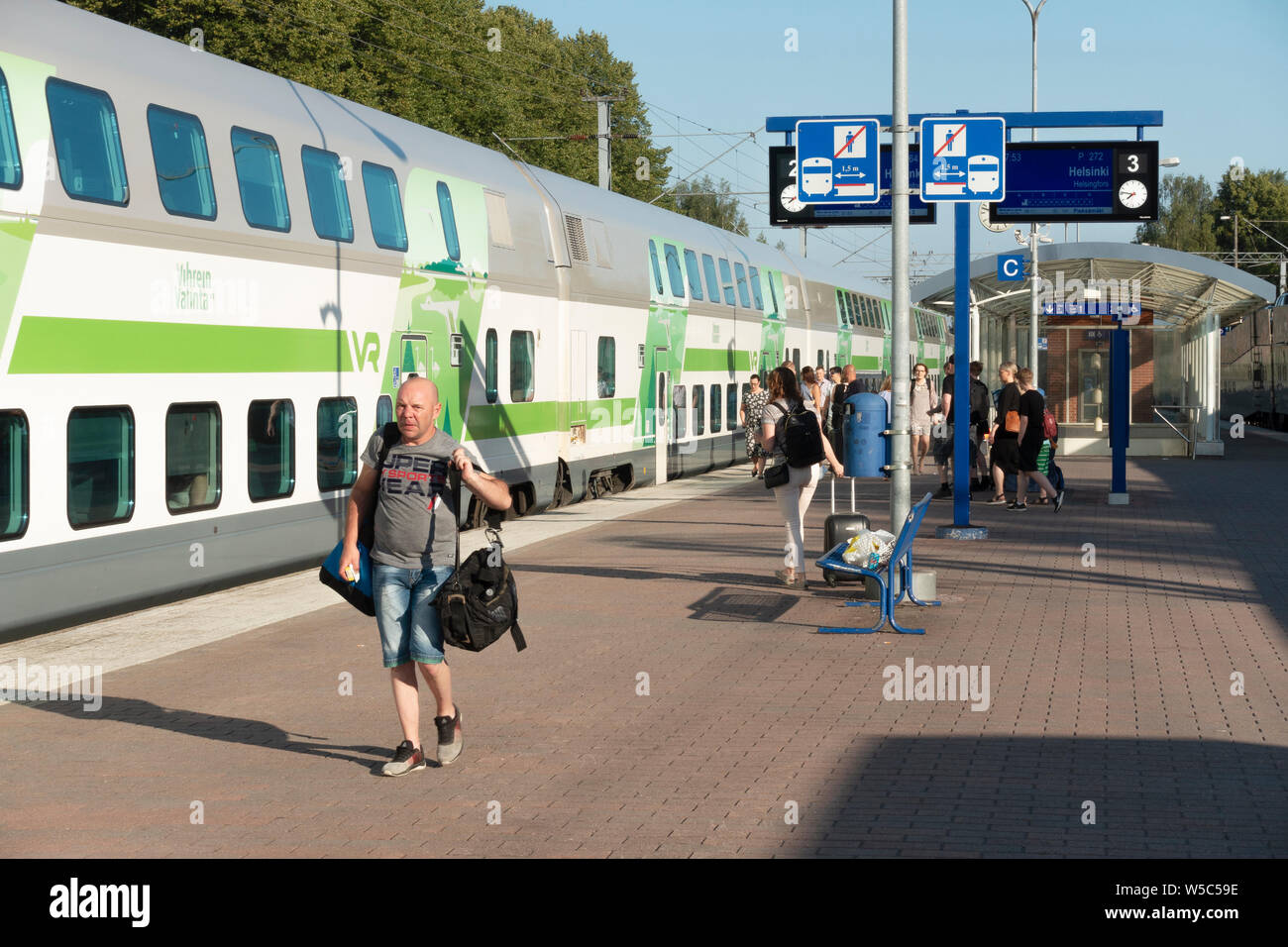 Sunny railway station in Hämeenlinna Finland Stock Photo - Alamy