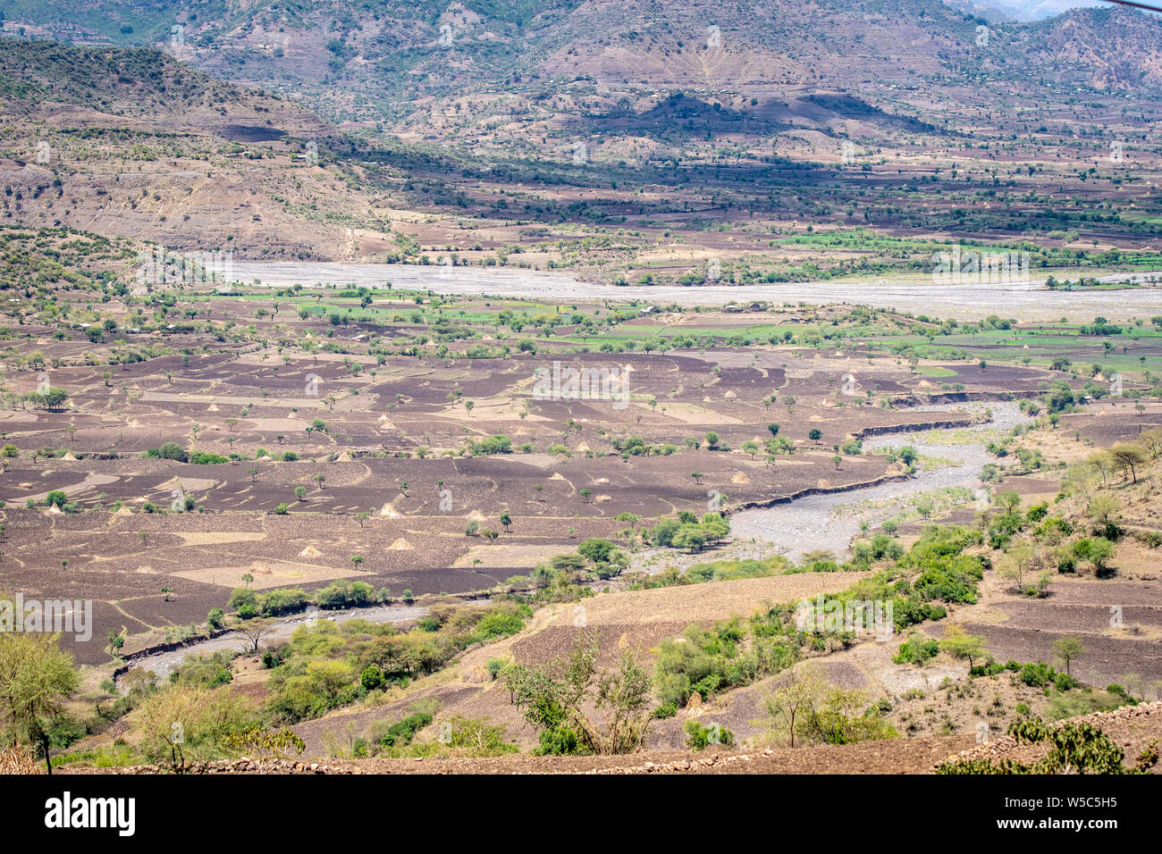 Field spaces for farming near Debre Berhan, Ethiopia Stock Photo - Alamy