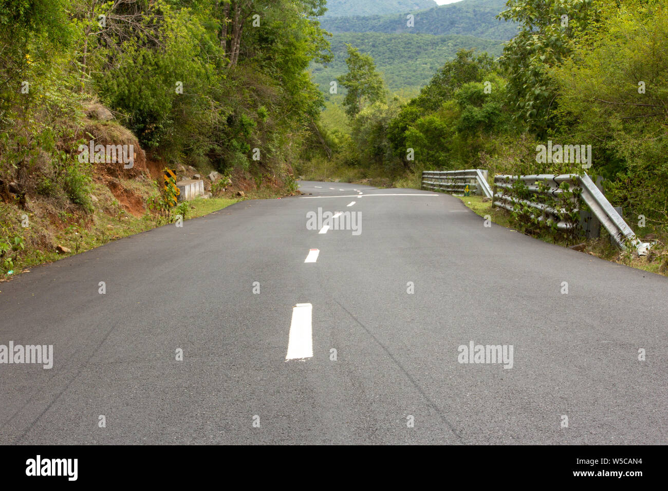 Beautiful Ghat road along the mountain range of Talamalai Reserve ...