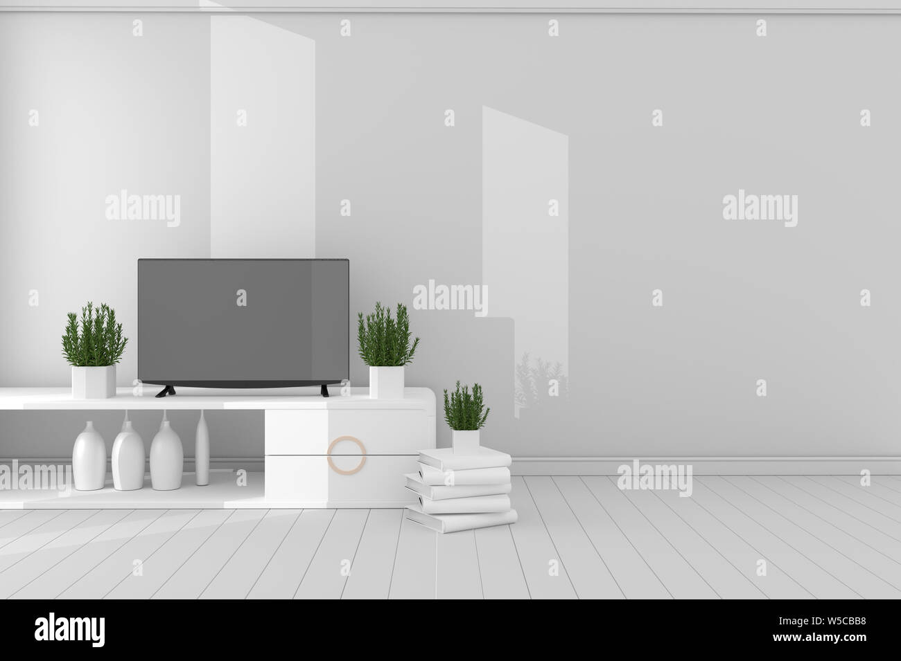 Smart Tv - Mock up - concept living room white style - white modern ...
