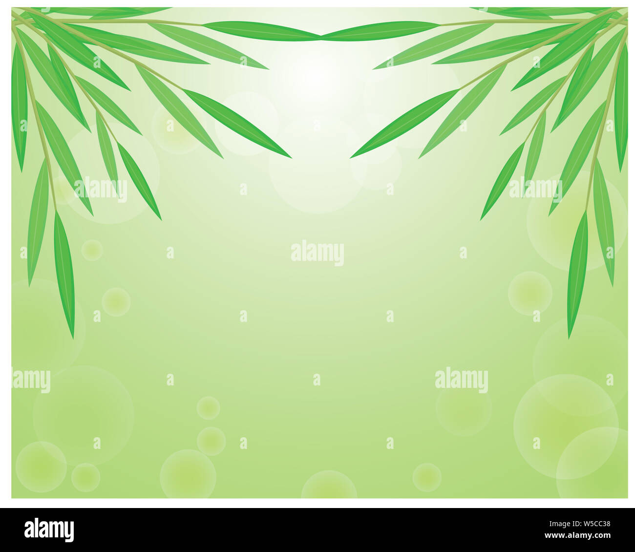 bamboo leaves with background vector design Stock Photo - Alamy