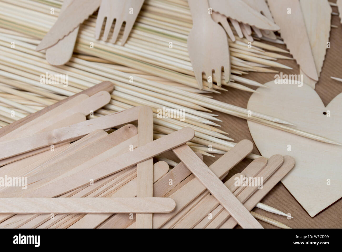 group of small wooden objects closeup Stock Photo - Alamy