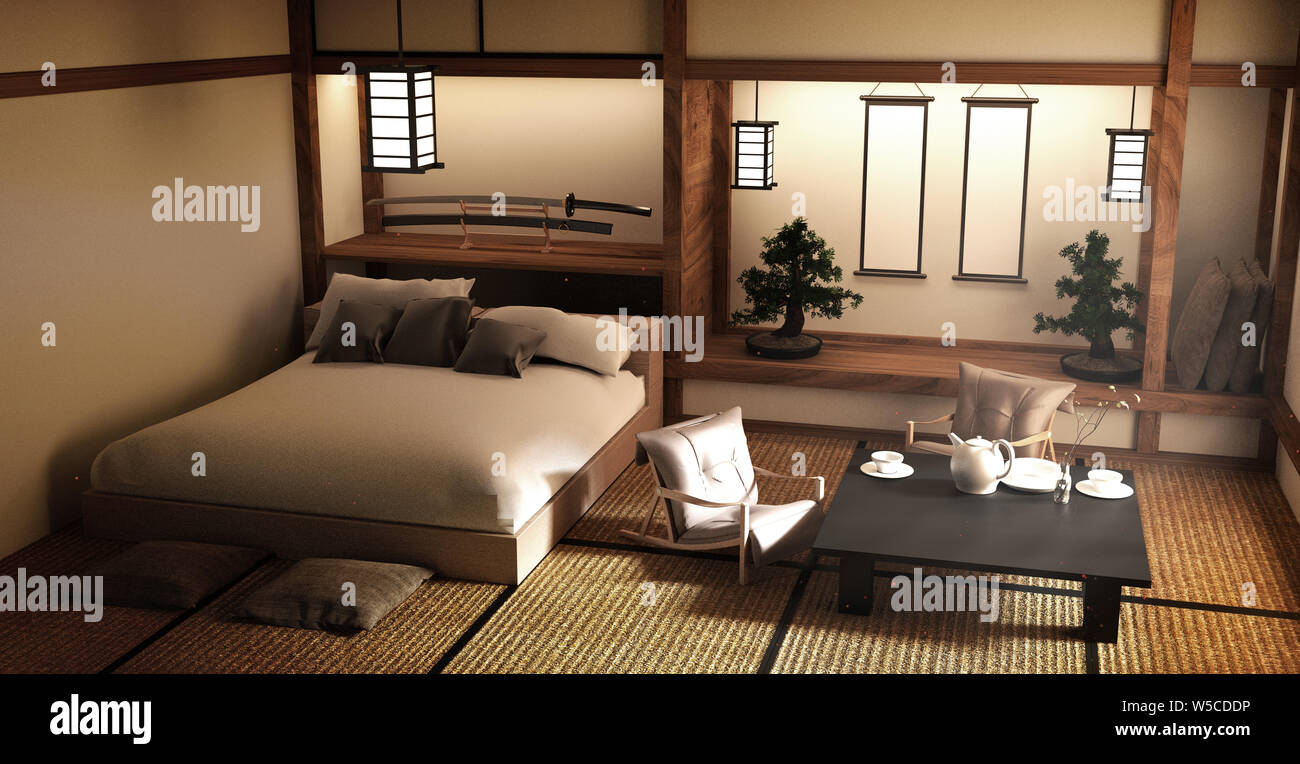 Designed specifically in Japanese style bed room and decoration ...