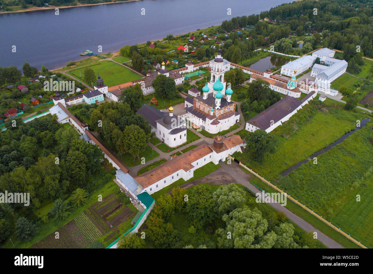 View of the Svyato-Vvedensky Tolgsky Monastery on a July day (aerial ...