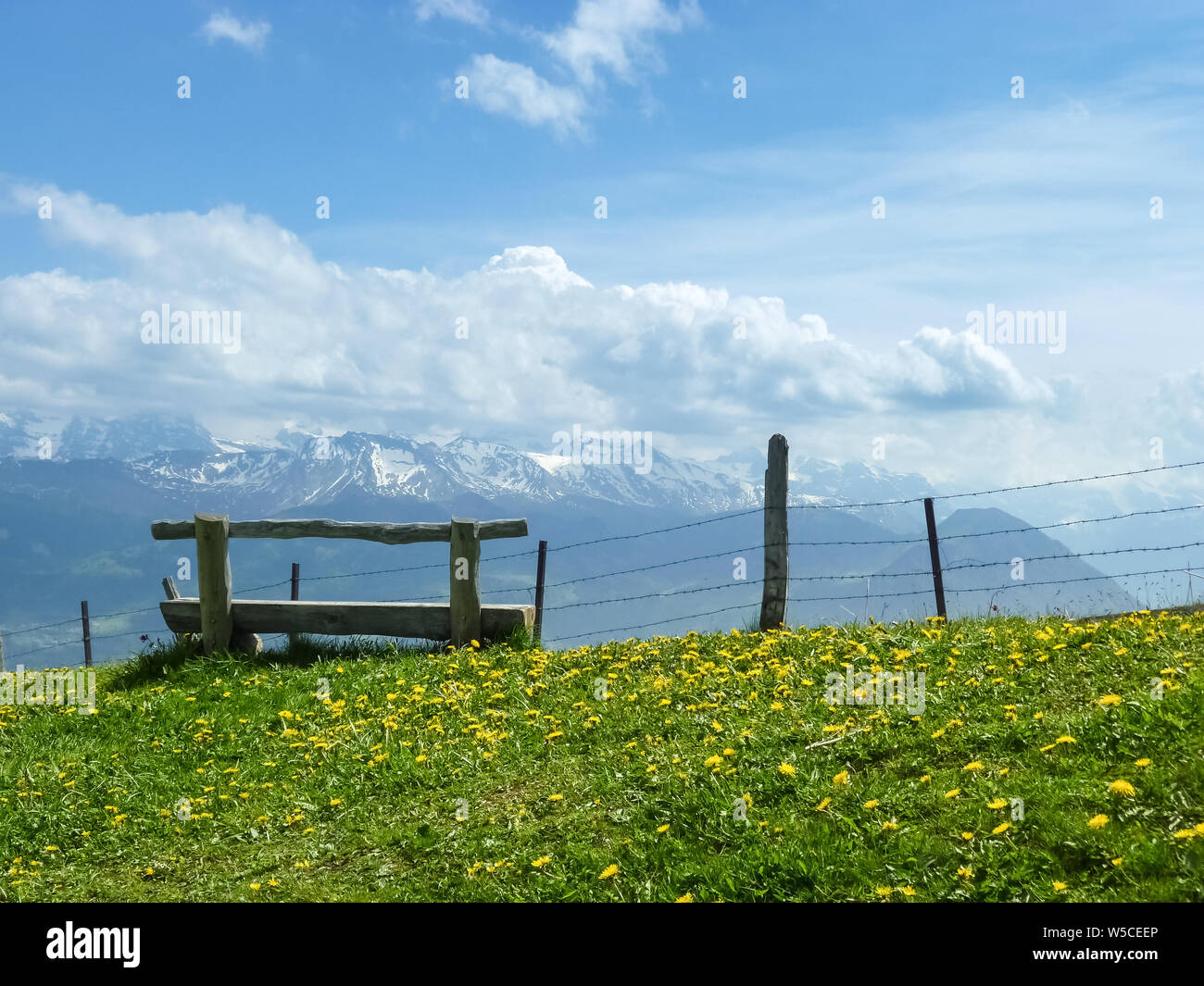 Swiss alps bench hi-res stock photography and images - Alamy