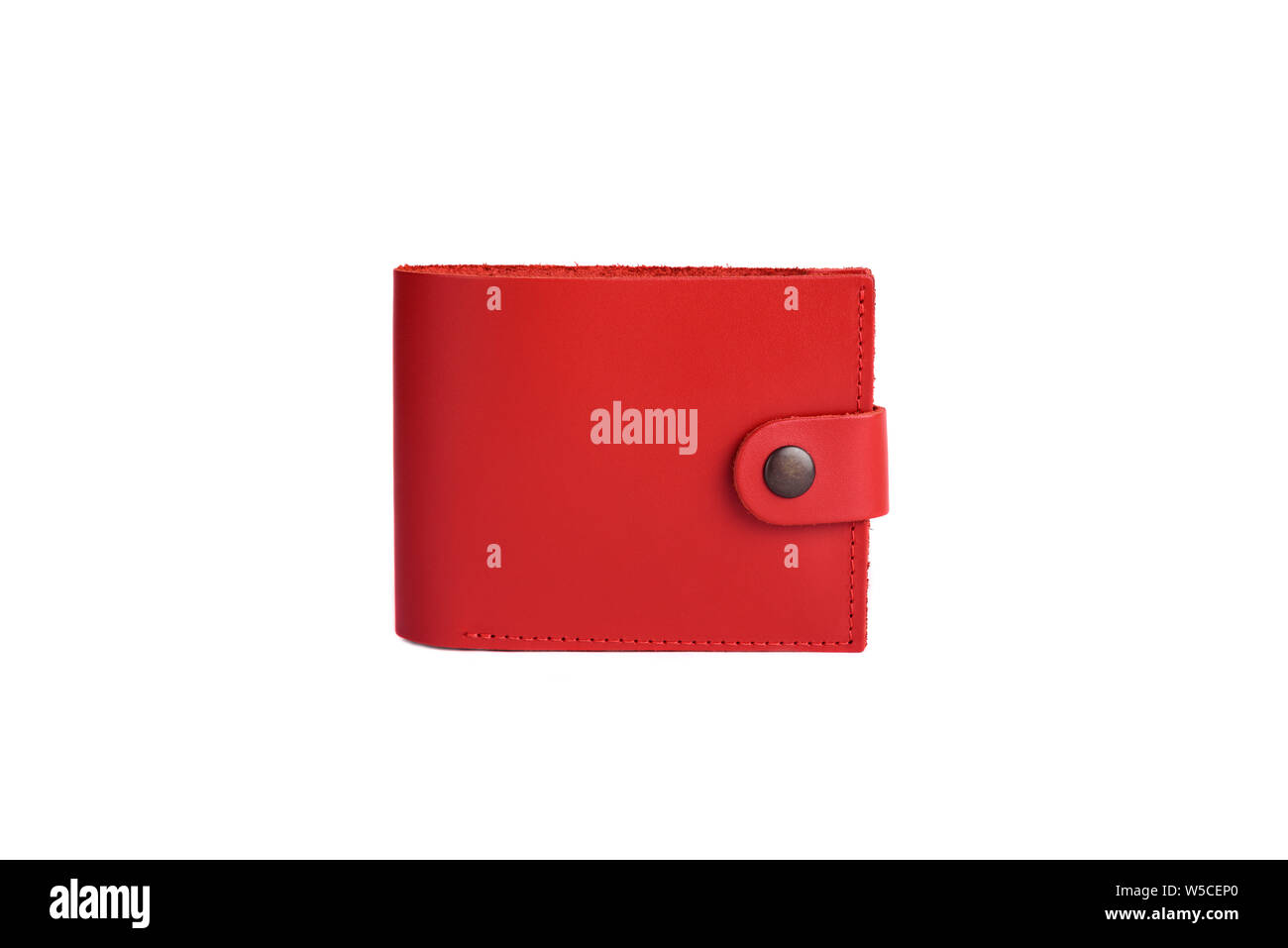 Single leather wallet isolated on white background. Fashion wallet on ...