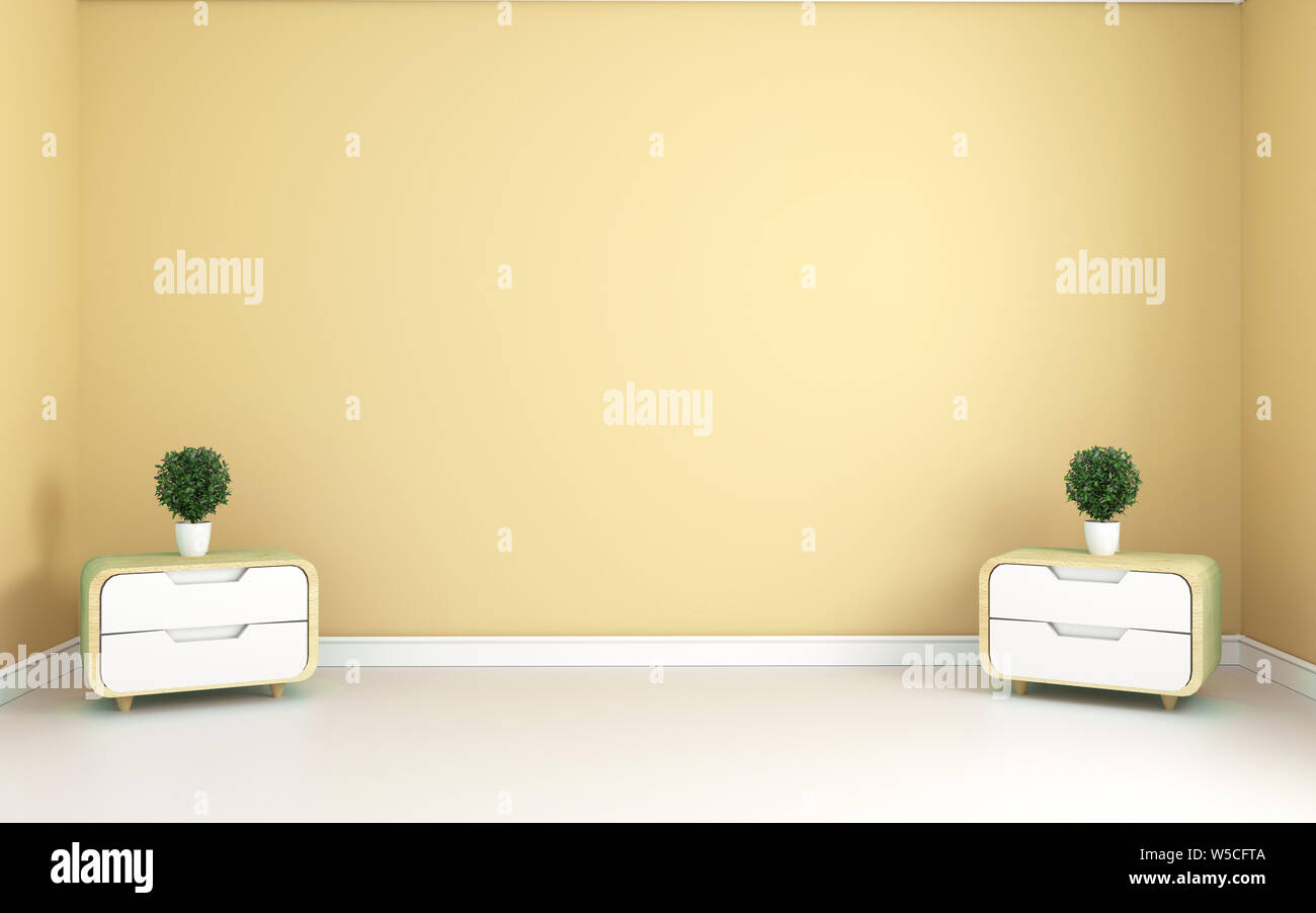 Yellow room - Beautiful room, Empty room , Modern bright interior. 3D ...