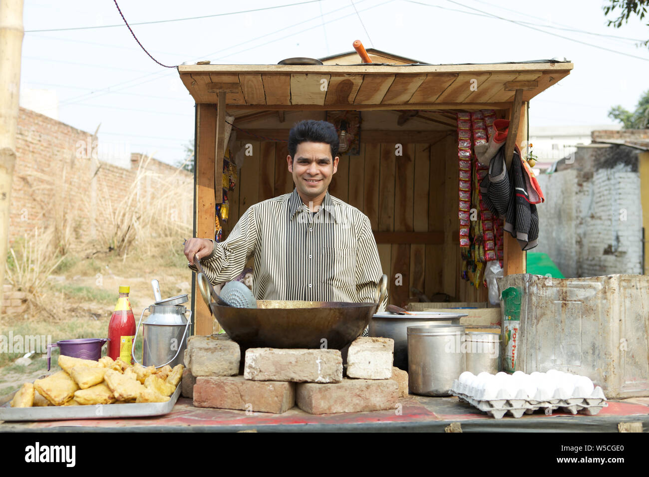Small business stall food and drink preparation hi-res stock ...