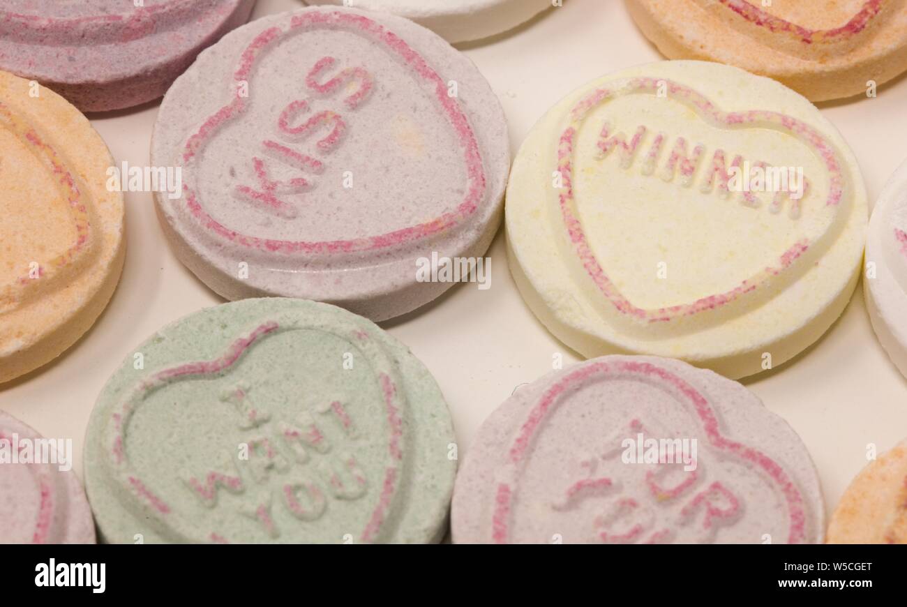 Love Heart Sweets - The sweets with message Stock Photo - Alamy