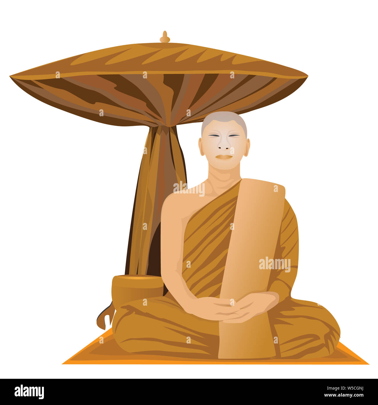 The monk meditation vector design Stock Photo - Alamy