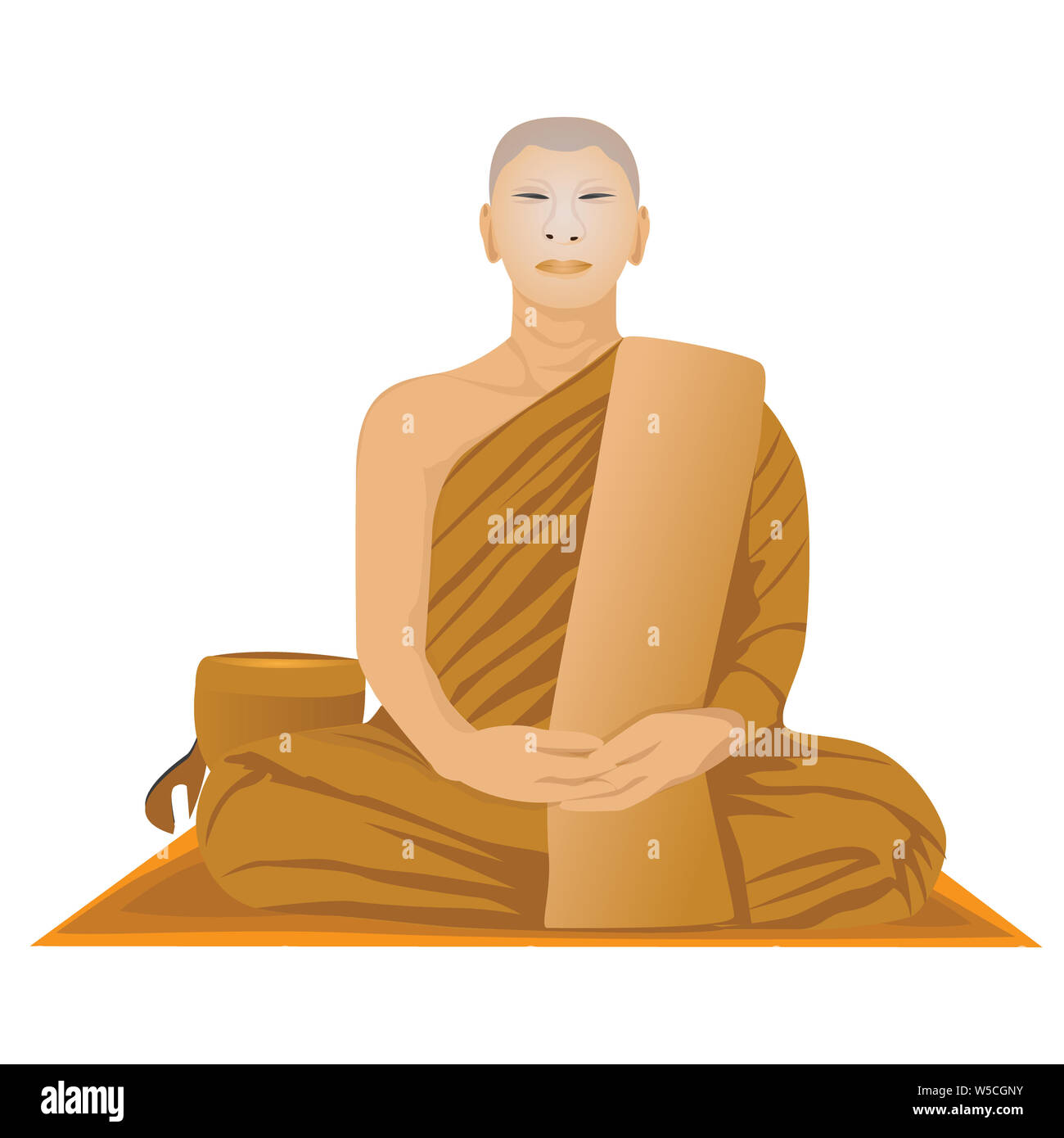 The monk meditation vector design Stock Photo - Alamy