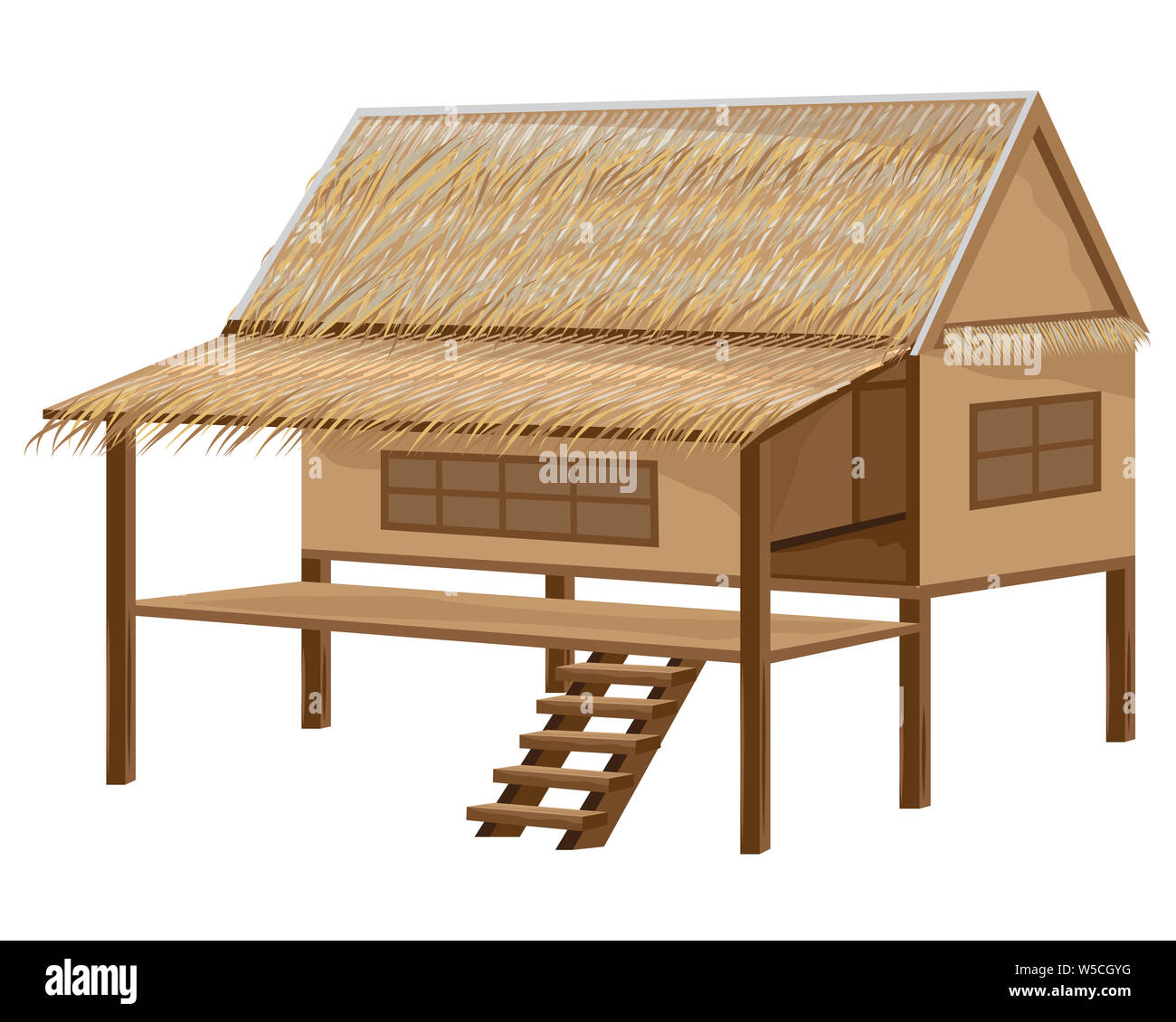 straw hut on white background vector design Stock Photo - Alamy