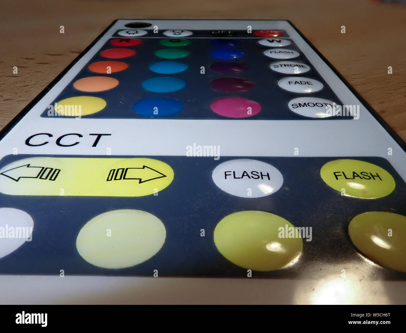 RGB led remote controller pointing to the led strip Stock Photo - Alamy