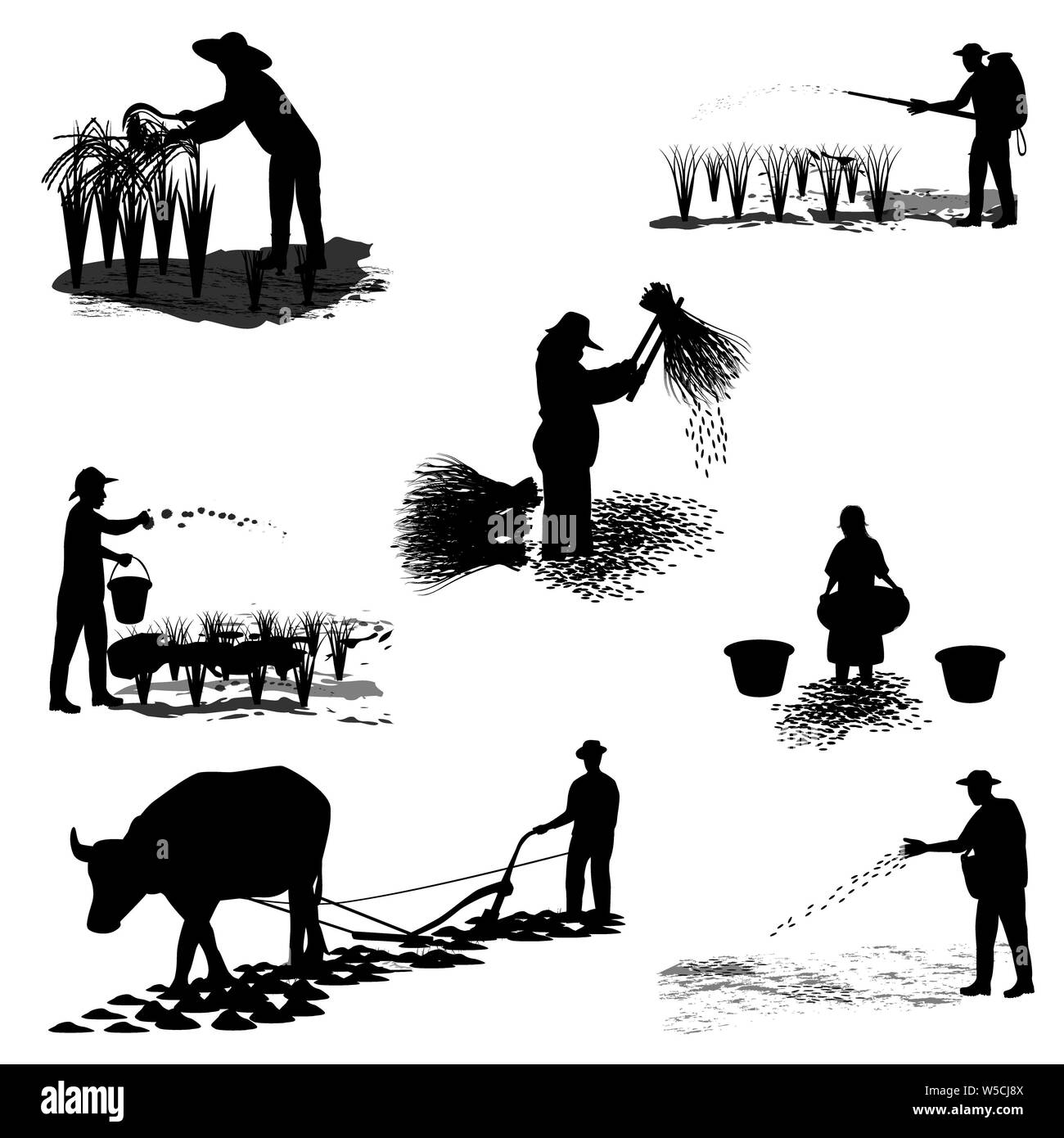 Cartoon farmer Black and White Stock Photos & Images - Alamy