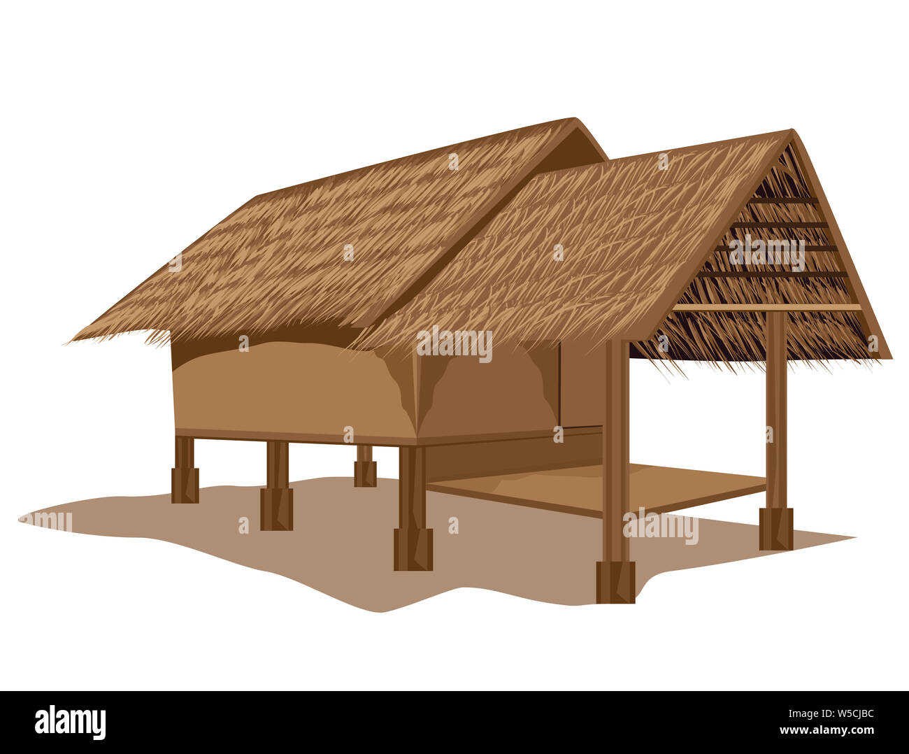 straw hut on white background vector design Stock Photo - Alamy