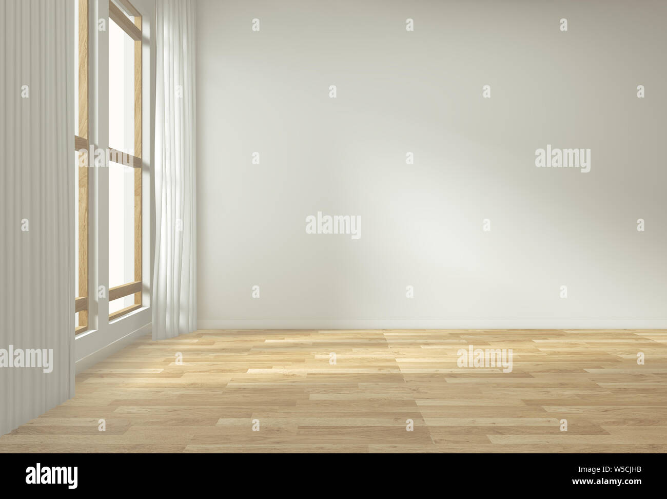 Empty interior background, room with decoraion mock up on wooden floor ...