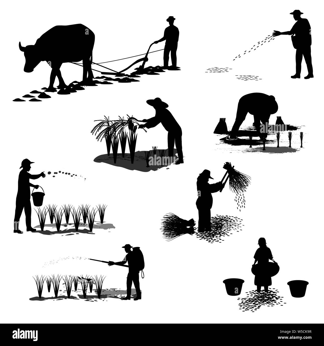 Cartoon farmer Black and White Stock Photos & Images - Alamy