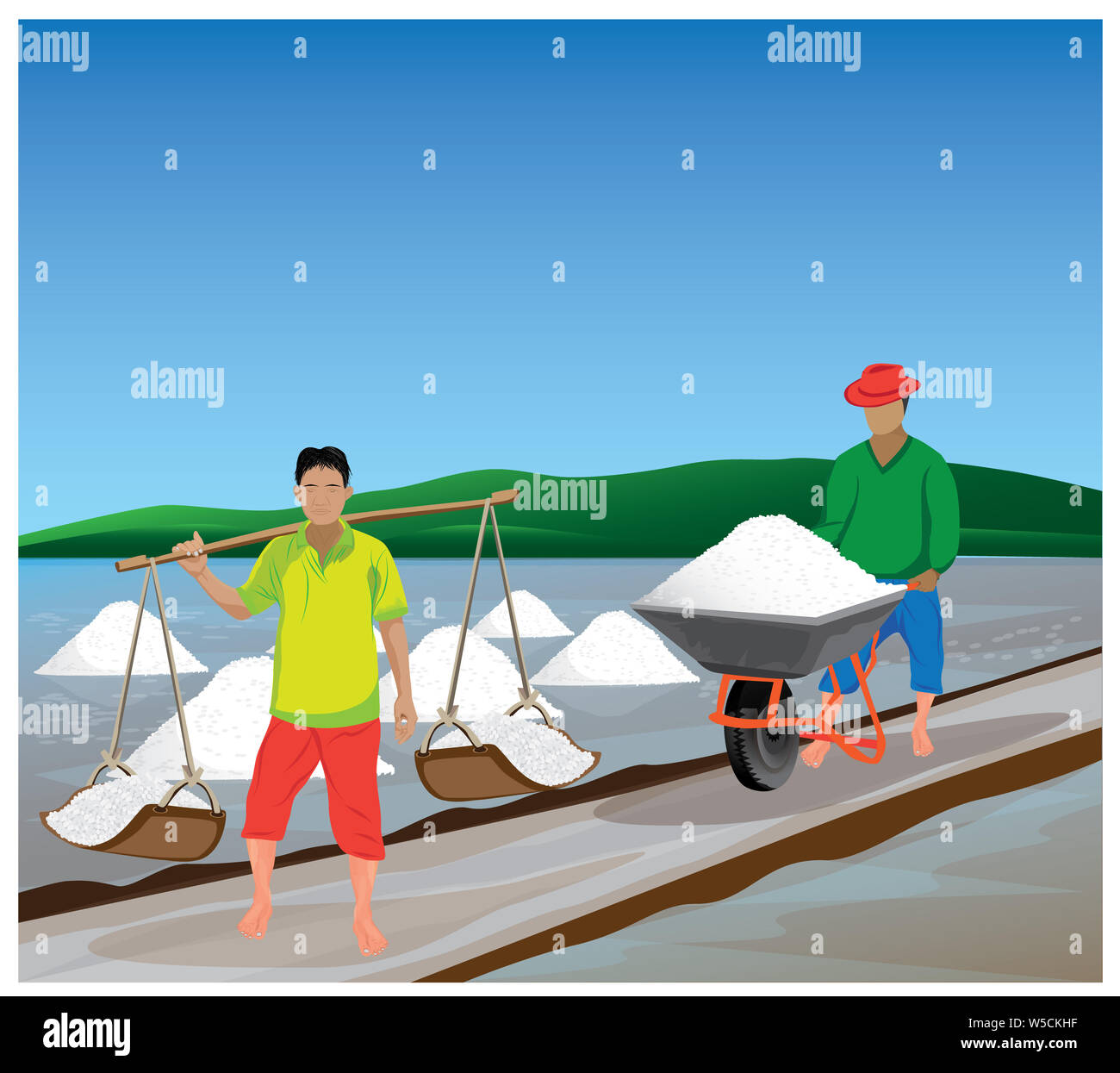 agriculture work at saline field vector design Stock Photo - Alamy