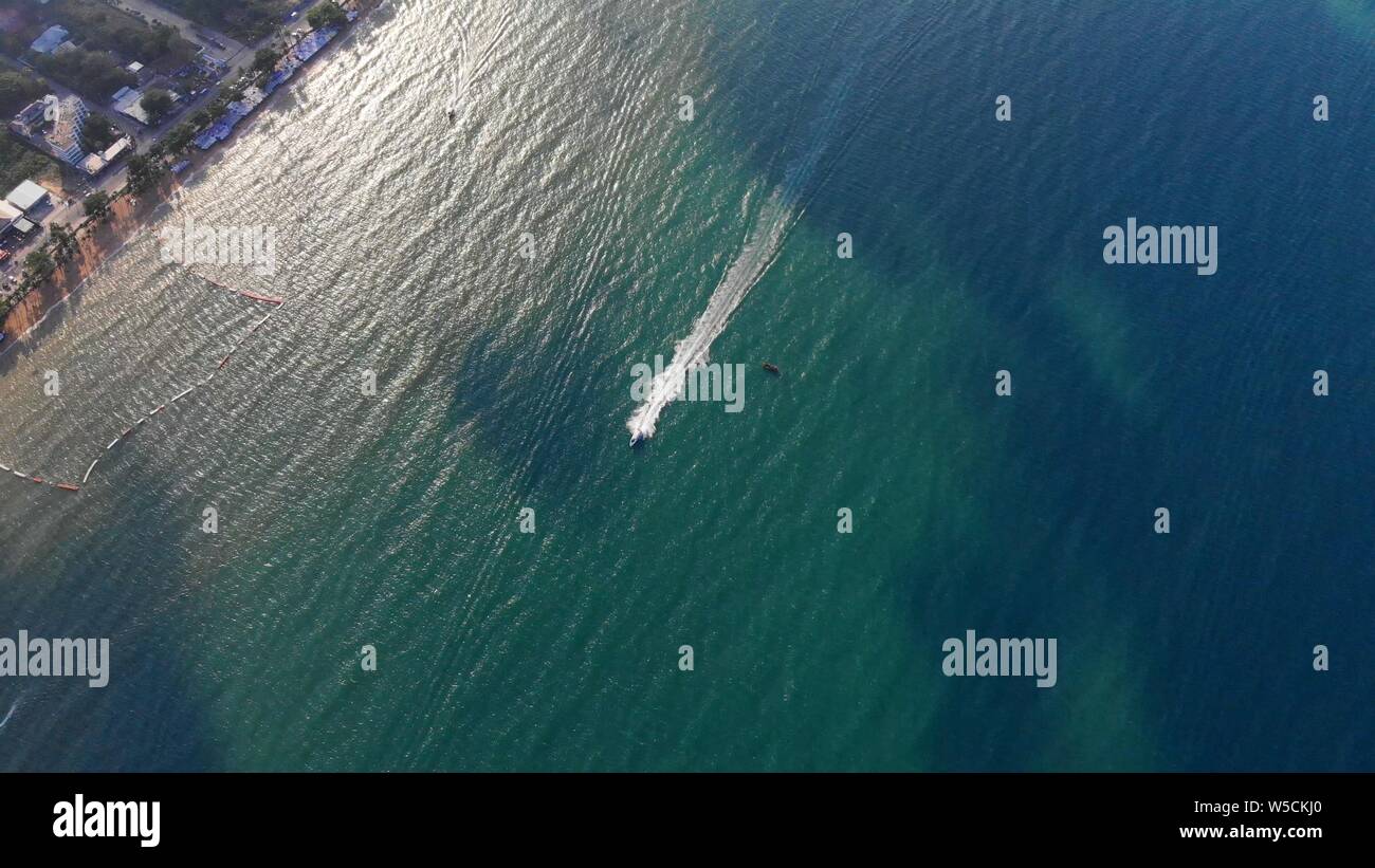 Beach and sea in Pattaya Chonburi, Thailand, top view. Beautiful ...