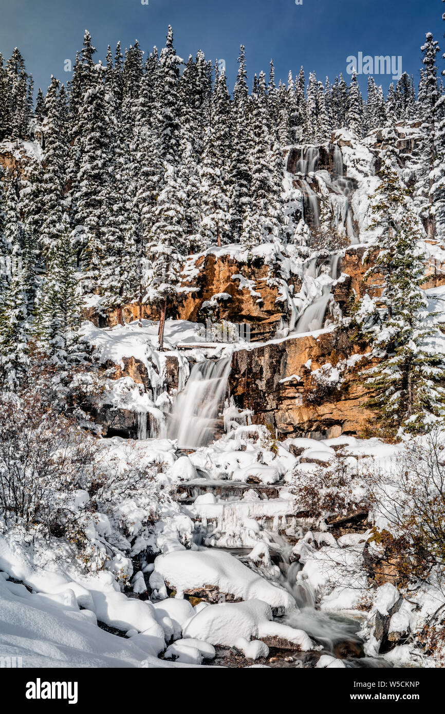 High waterfall at Banff National Park, Canada Stock Photo - Alamy