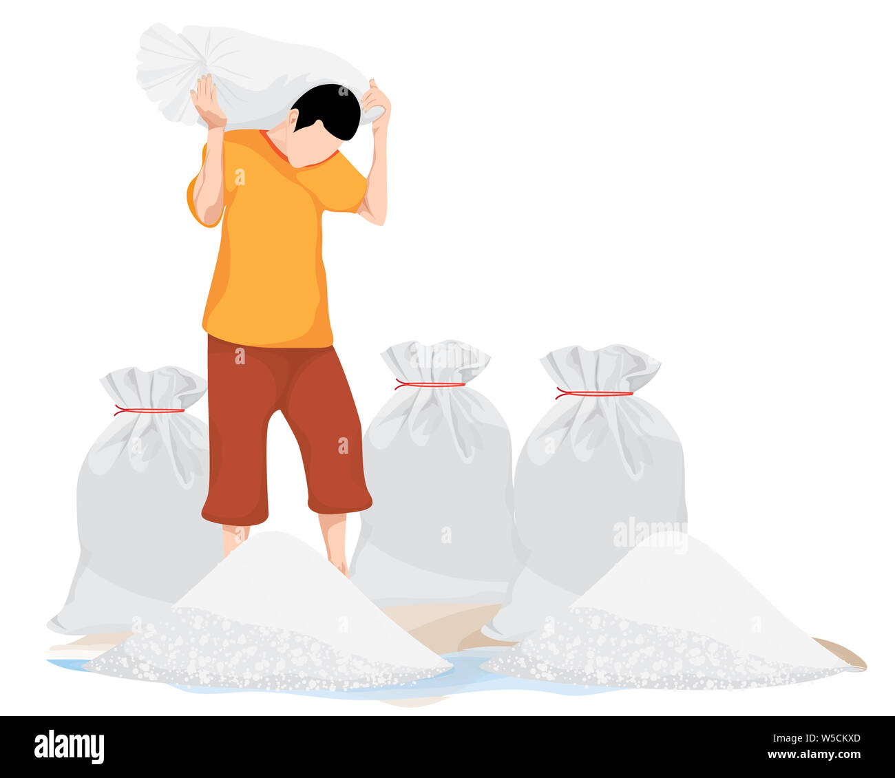 agriculture carry salt sack vector design Stock Photo - Alamy