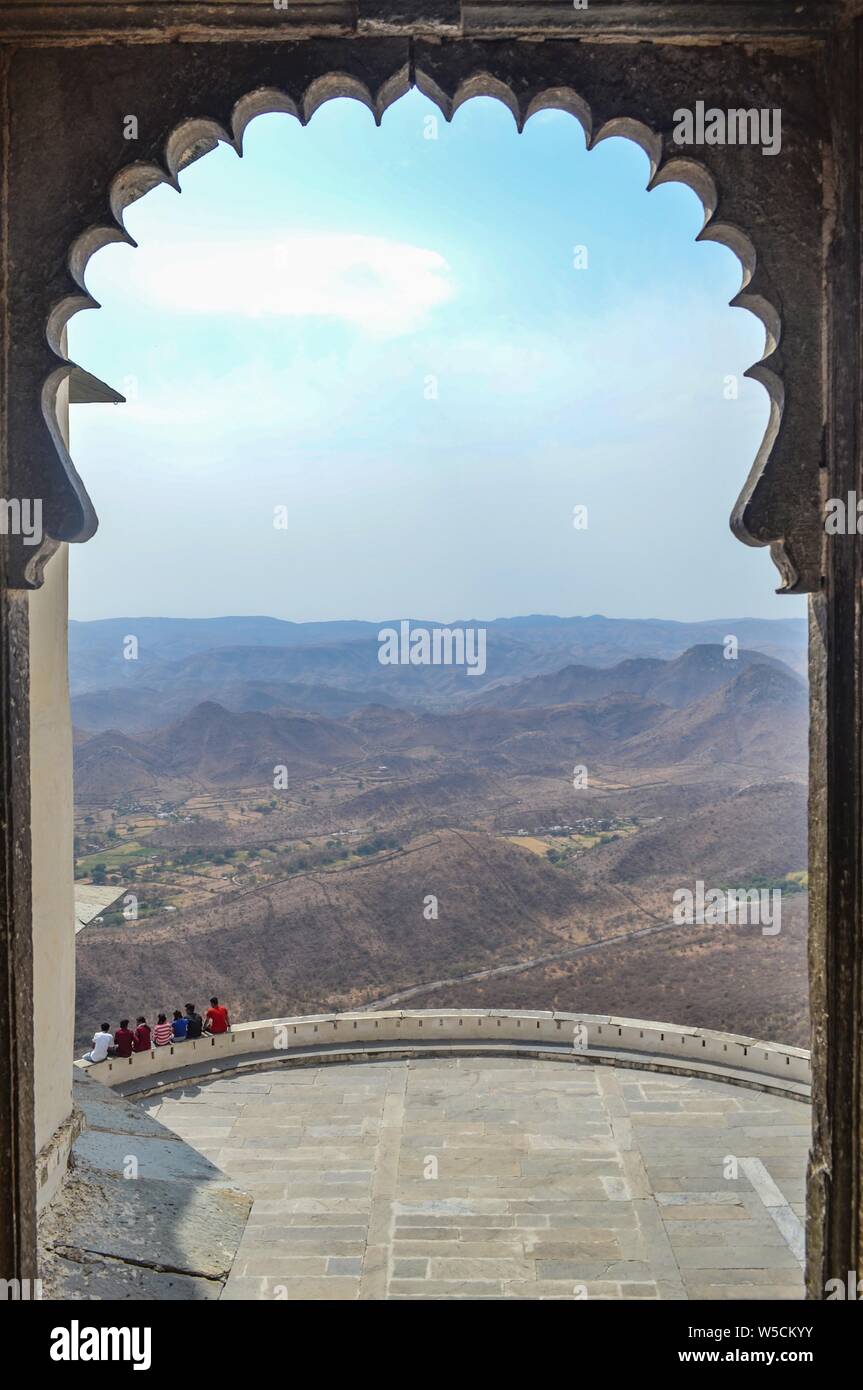 View from the Monsoon palace/Sajjan garh Palace-Udaipur/India Stock ...