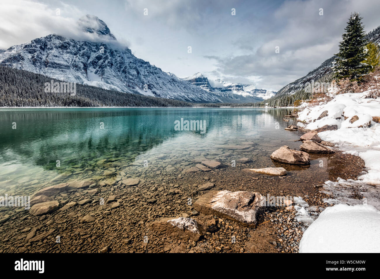 Chephren Lake with reflection at Banff National Park, Canada Stock ...