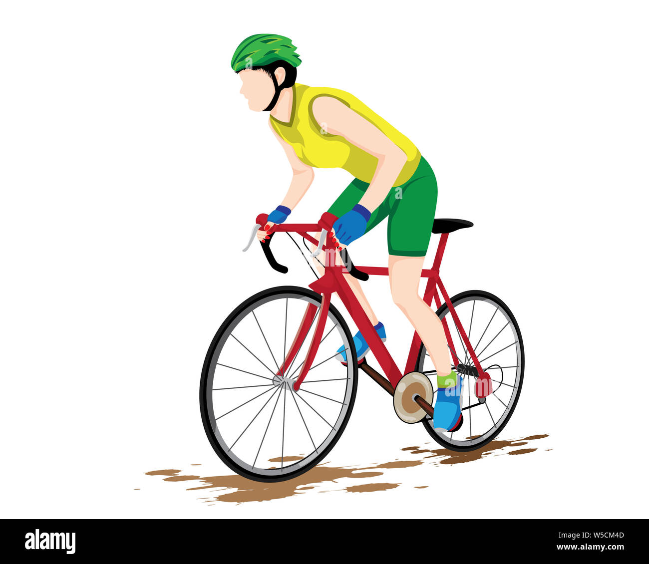 one man with bicycle vector design Stock Photo - Alamy
