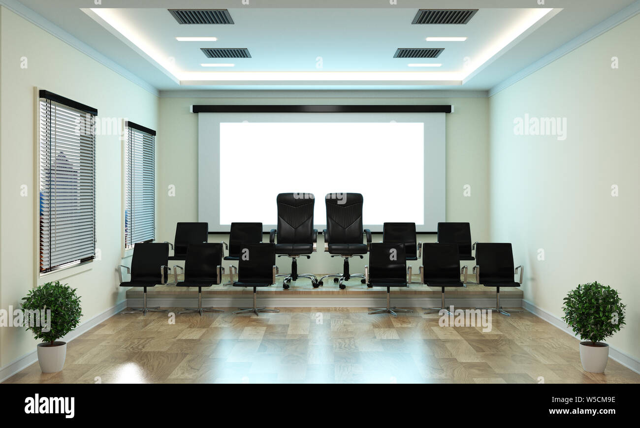 Office business - beautiful boardroom meeting room and conference table ...