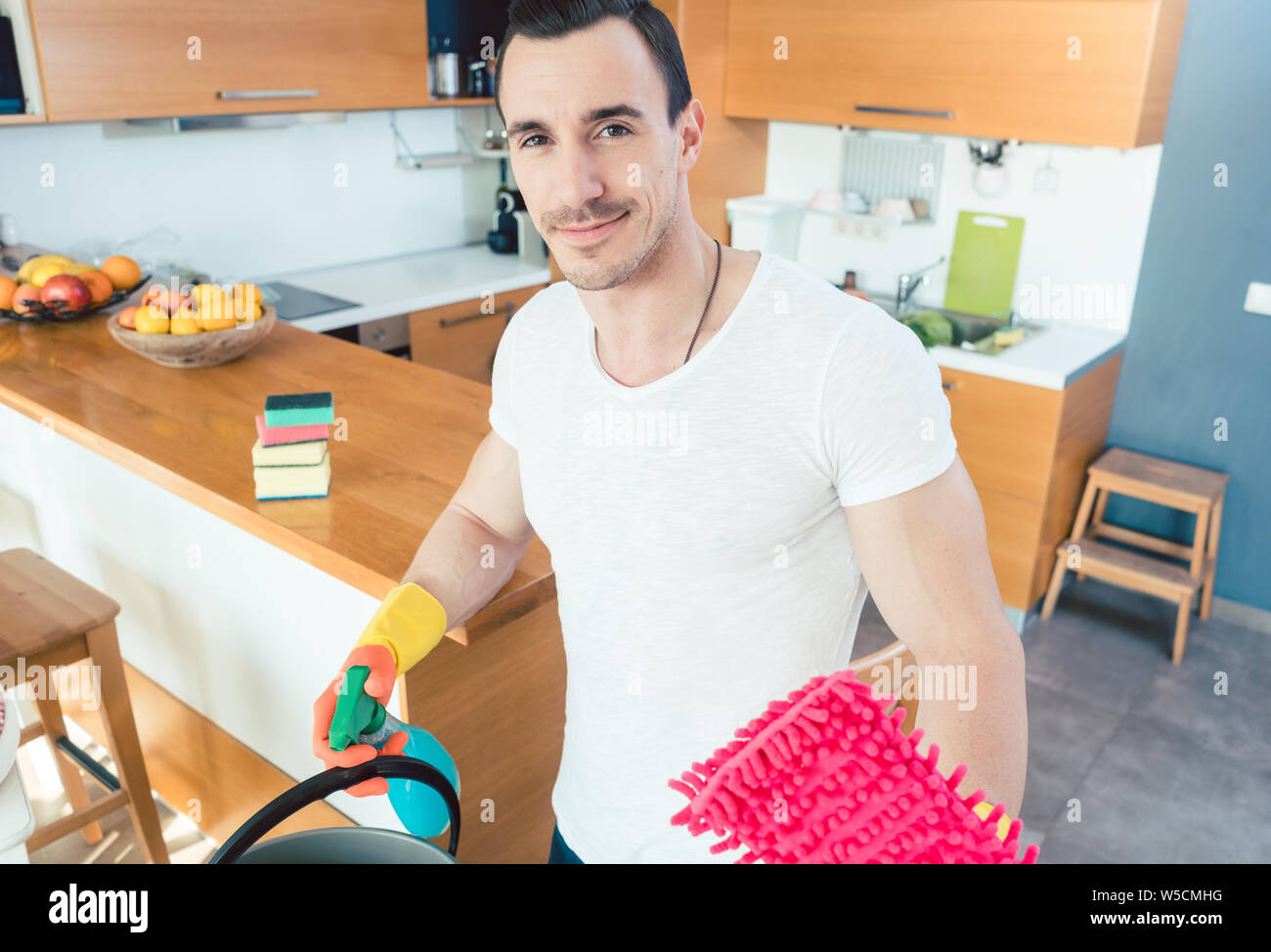 Husband doing housework hi-res stock photography and images - Alamy