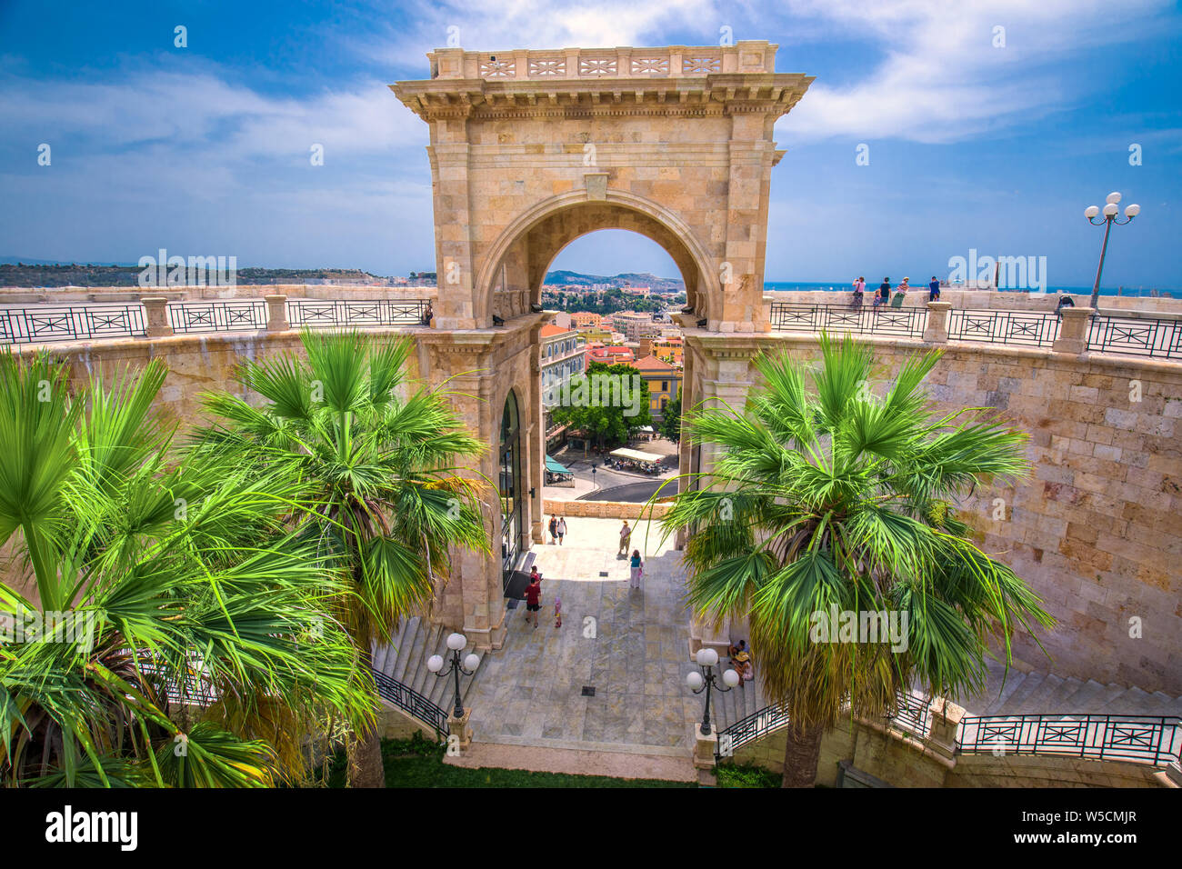 Bastione Saint Remy in Cagliari old town, Sardinia, Italy, Europe Stock ...