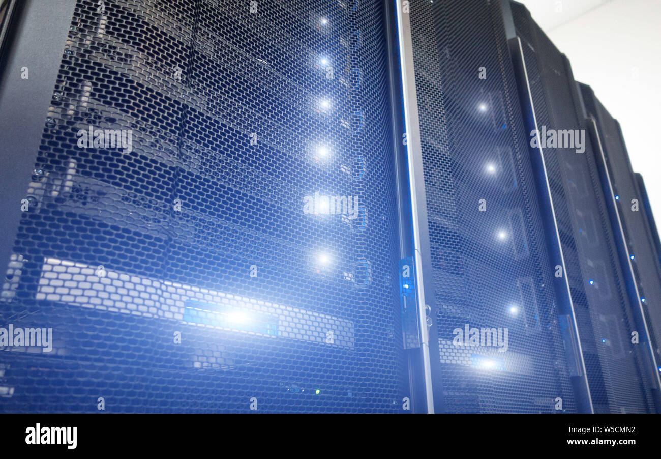 Server Racks In Empty Secure Computer Data Centre Stock Photo - Alamy
