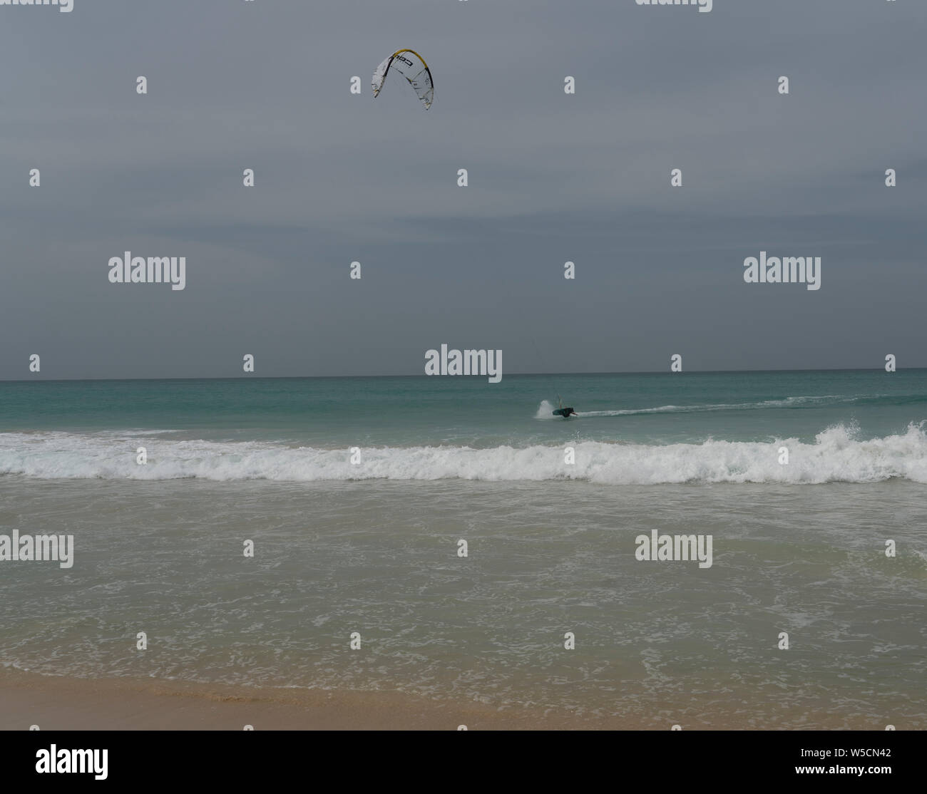 Kite surfing, CapeVerde, Boa Vista, travel destination, dramatic Stock ...