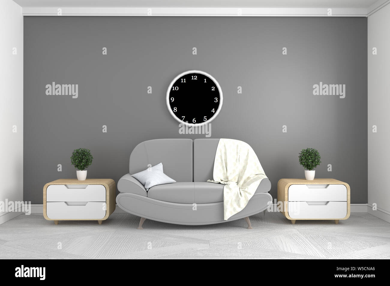 living-room interior on gray wall background,minimal designs, 3d ...