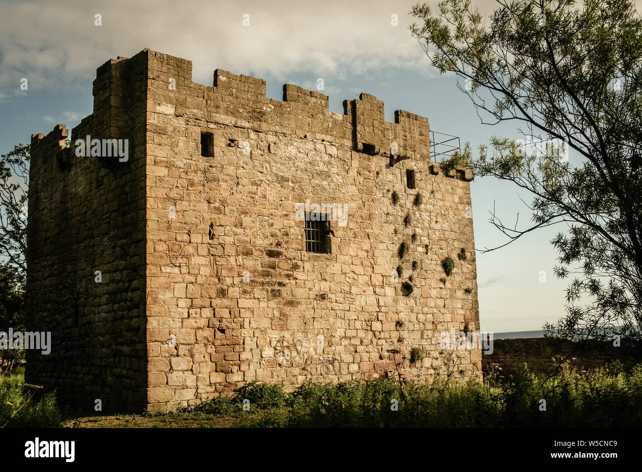 Peel Tower, Creswell towers, Northumberland, England Stock Photo - Alamy