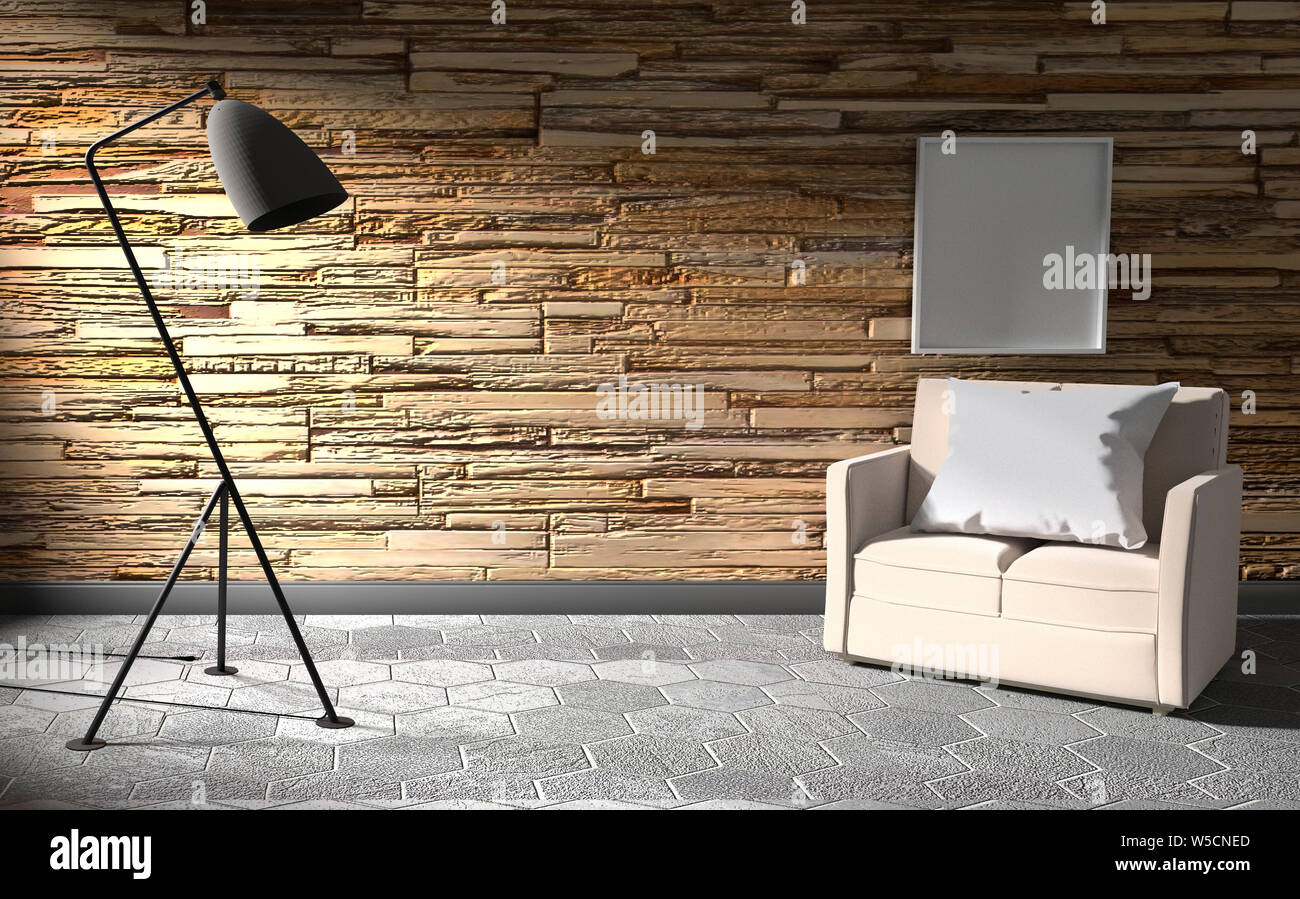 Interior Stone Wall Bedroom