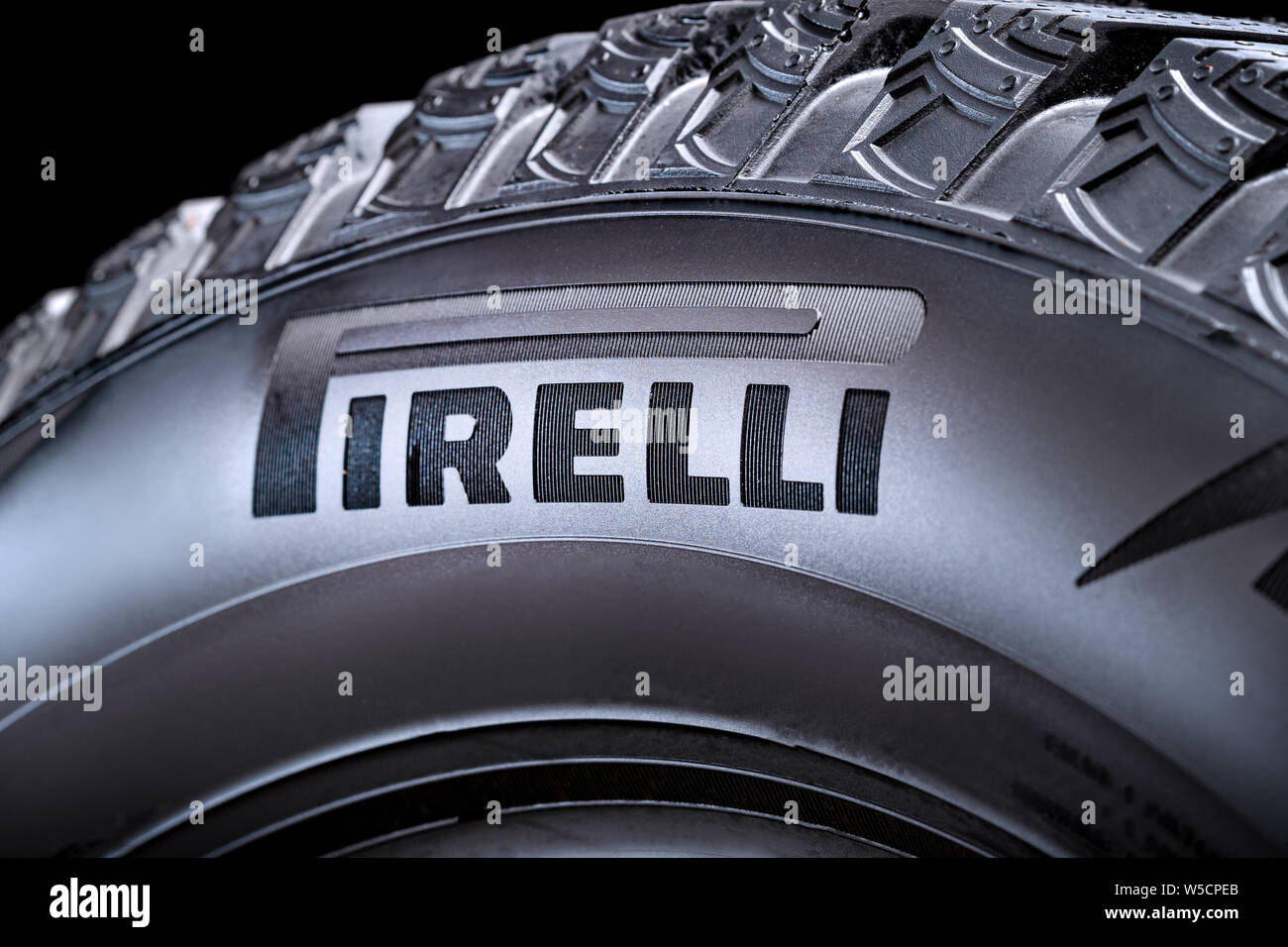 gradient beautiful Pirelli logo. bus photo Stock Photo - Alamy