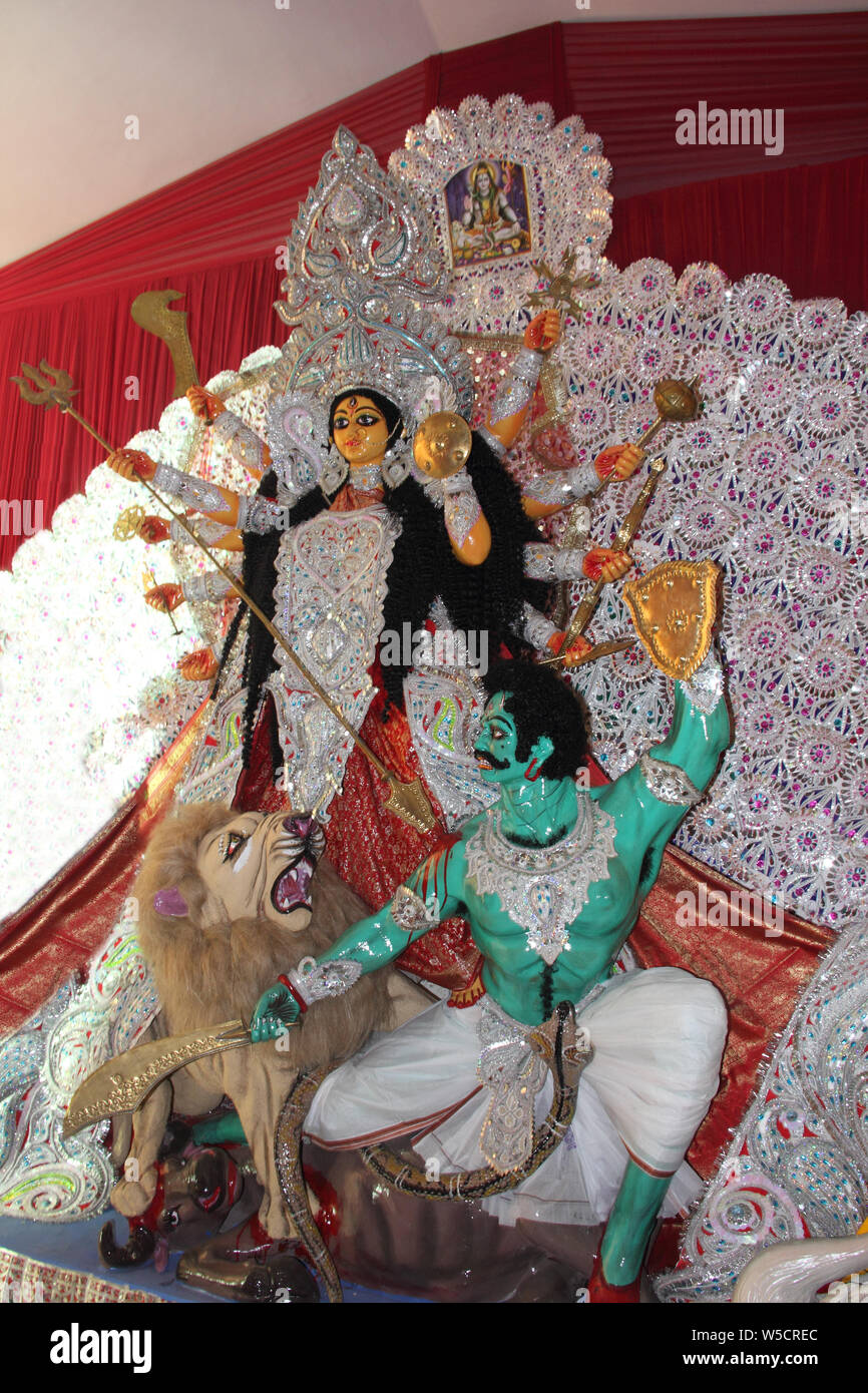 Statue of Goddess Durga in a temple, India Stock Photo - Alamy