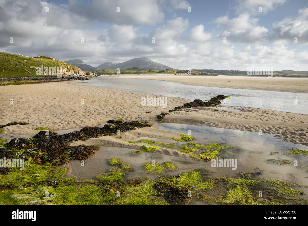aerial view upon the bay of Uig, isle of lewis, outer Hebrides ...