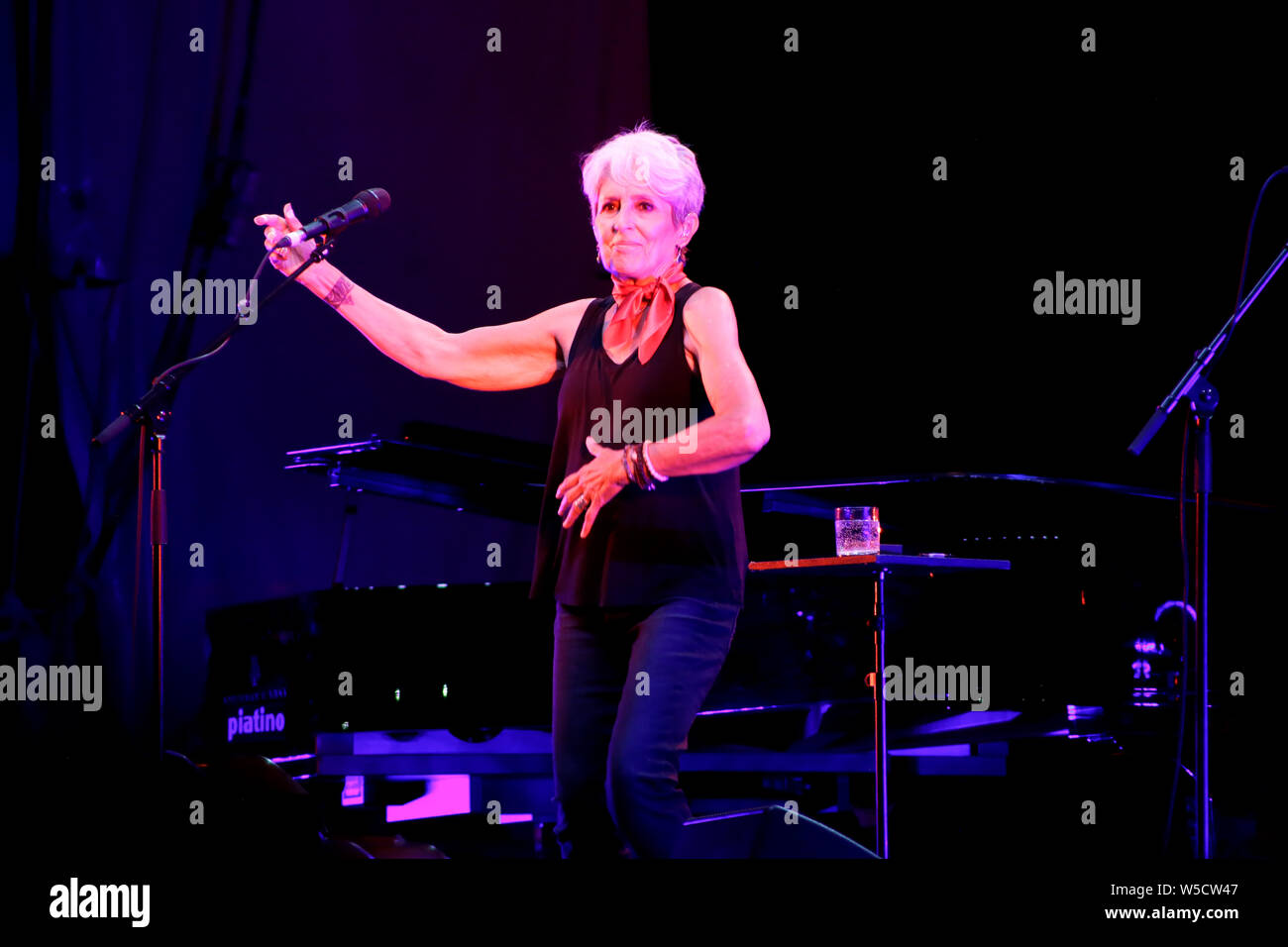Joan Baez singing and playing in her last concert of her career at ...