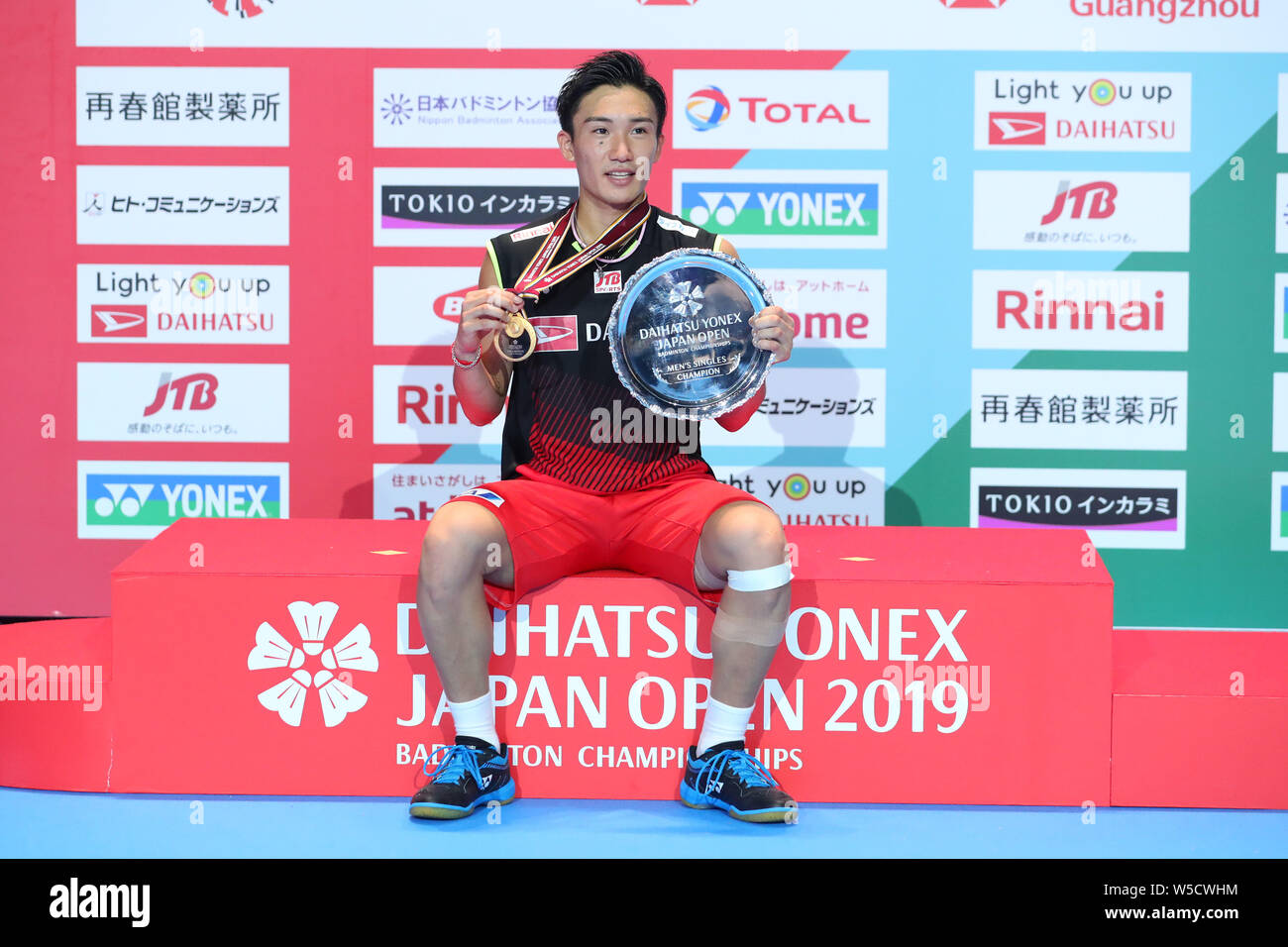 Tokyo, Japan. 28th July, 2019. Kento Momota (JPN) Badminton : Daihatsu Yonex Japan Open 2019 Men ...