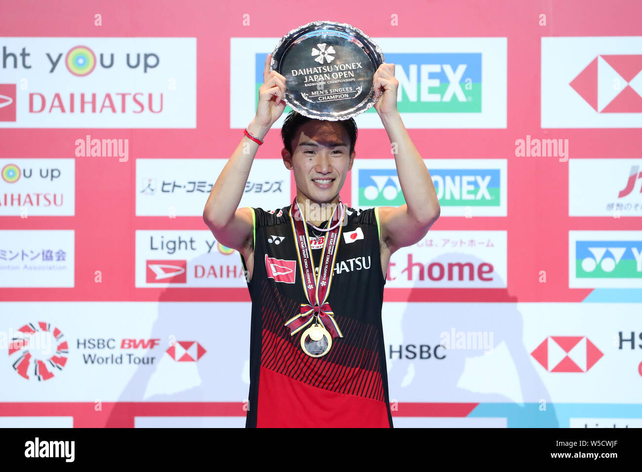 Tokyo, Japan. 28th July, 2019. Kento Momota (JPN) Badminton : Daihatsu Yonex Japan Open 2019 Men ...